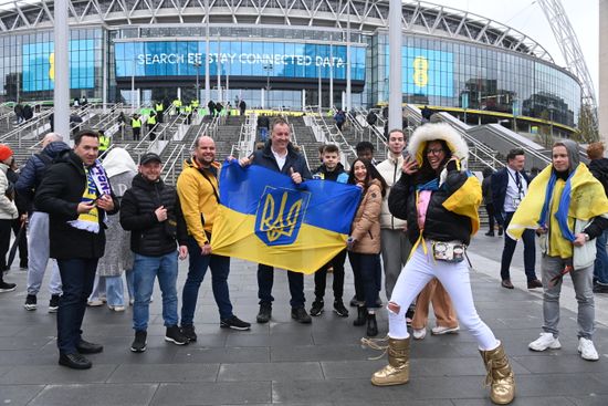 Ukrainian Football Fans Arrive Wembley Stadium Editorial Stock Photo ...