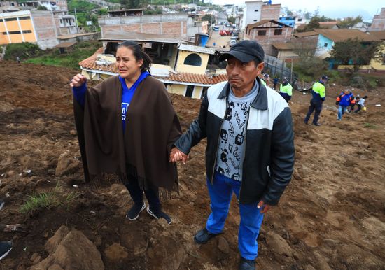 Residents Observe Damage Caused By Landslide Editorial Stock Photo ...