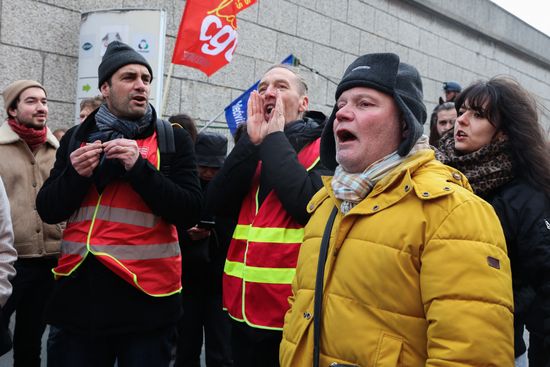 Cgt Activists Chanting Slogan Trade Unionists Editorial Stock Photo ...