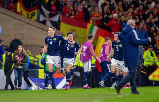 Scott Mctominay Scotland Celebrates Kieran Tierney Editorial Stock ...