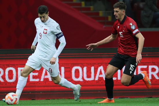 Robert Lewandowski L Poland Marash Kumbulla Editorial Stock Photo ...