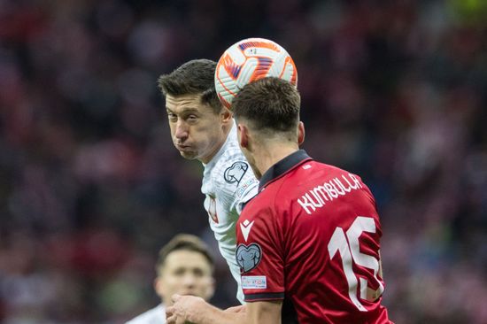 Robert Lewandowski Marash Kumbulla During European Editorial Stock ...