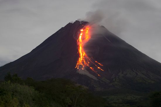 Volcanic Materials Spew Mount Merapi Volcano Editorial Stock Photo ...