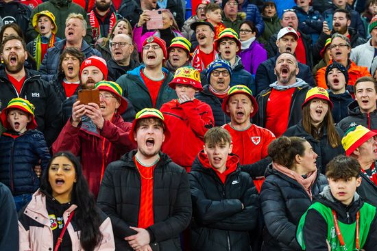Welsh Fans Sing National Anthem Before Editorial Stock Photo - Stock ...
