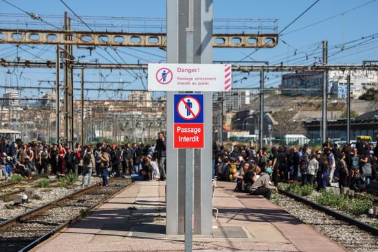 Young Demonstrators Obstruct Traffic Lanes Marseille Editorial Stock ...