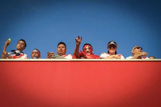 Peruvian Fan Gestures While Waiting Enter Editorial Stock Photo - Stock ...