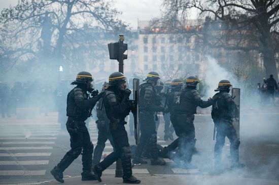 Crs Riot Police Officers Walking Amidst Editorial Stock Photo - Stock ...