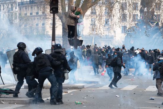 Clashes Breaking Out Between Demonstrators Riot Editorial Stock Photo ...