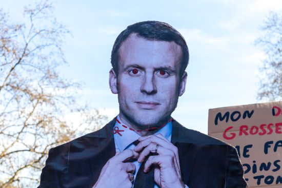 Portrait Photo E Macron Red Eyes Editorial Stock Photo - Stock Image ...