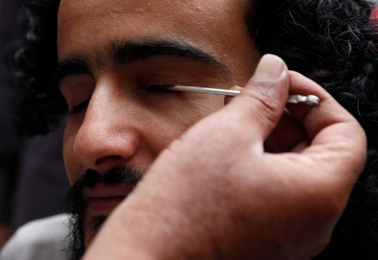 Man Gets Traditional Cosmetic Kohl Applied Editorial Stock Photo ...
