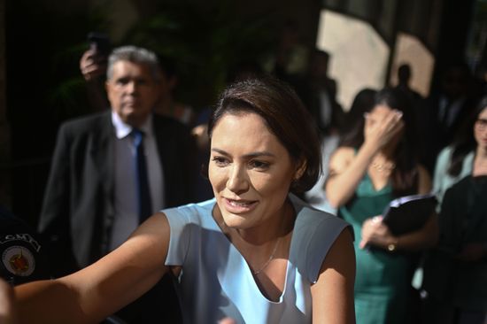 Michelle Bolsonaro Wife Brazilian Former President Editorial Stock ...