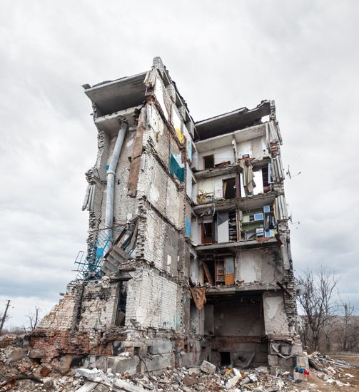 Apartment Block Destroyed Explosion Caused By Editorial Stock Photo ...