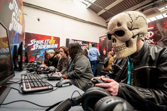 Visitor Skull Mask Plays Stick Stickman Editorial Stock Photo - Stock ...