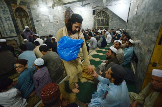 People Praying Eating Rice After Taraweeh Editorial Stock Photo - Stock ...