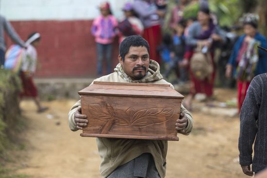 People Jacana Ixil Community Carry Coffins Editorial Stock Photo ...