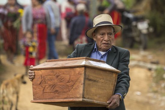 People Jacana Ixil Community Carry Coffins Editorial Stock Photo ...
