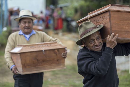 People Jacana Ixil Community Carry Coffins Editorial Stock Photo ...