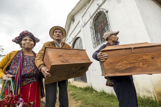 People Jacana Ixil Community Carry Coffins Editorial Stock Photo ...