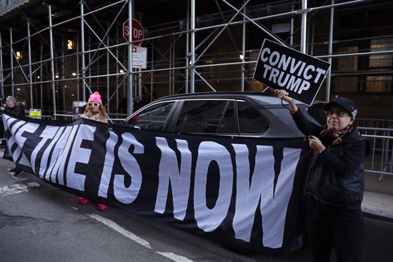People Demonstrate Signs Following Indictment Former Editorial Stock ...