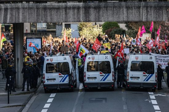 Large Police Force Supervising Rally Called Editorial Stock Photo ...