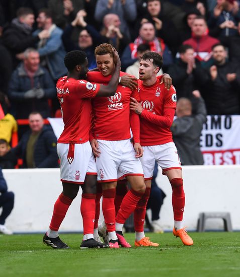 Brennan Johnson Nottingham Forest Celebrates Team Editorial Stock Photo ...