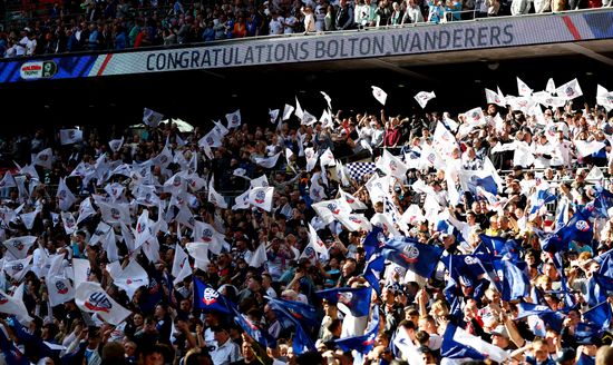 Bolton Wanderers Fans Wave Flags Stands Editorial Stock Photo - Stock ...