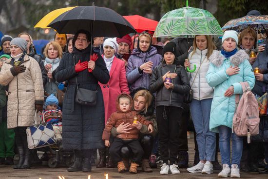 Bucha Kyiv Oblast Residents Bucha Gather Editorial Stock Photo - Stock ...