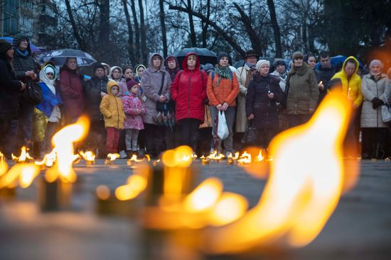 Bucha Kyiv Oblast Residents Bucha Gather Editorial Stock Photo - Stock ...