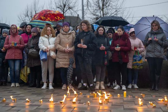 Bucha Kyiv Oblast Residents Bucha Gather Editorial Stock Photo - Stock ...