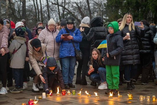 Bucha Kyiv Oblast Residents Bucha Gather Editorial Stock Photo - Stock ...