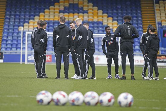 Crawley Players Inspecting Pitch During Efl Editorial Stock Photo ...