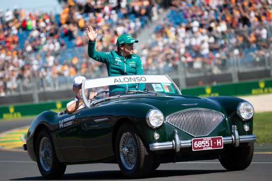 Fernando Alonso 14 Driving Aston Martin Editorial Stock Photo - Stock ...
