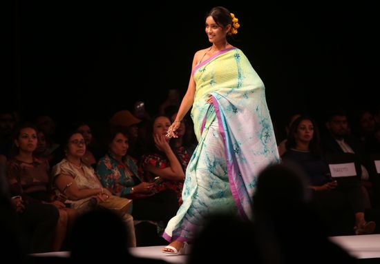 Model Presenting Creation By Fashion Designer Editorial Stock Photo ...