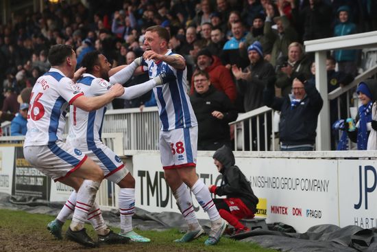 Hartlepool Uniteds Oliver Finney Celebrates After Editorial Stock Photo ...