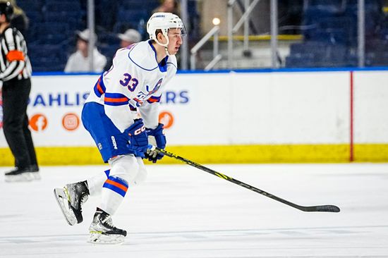 Bridgeport Islanders Reece Newkirk 33 Skates Editorial Stock Photo ...