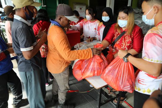 People Receive Basic Food Packages Distributed Editorial Stock Photo ...
