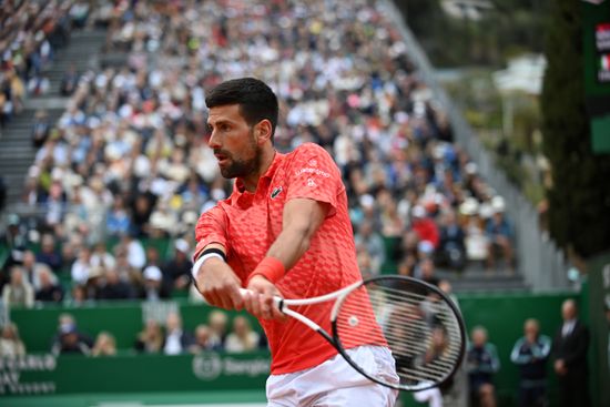 Novak Djokovic Serbia Shapes Play Backhand Editorial Stock Photo ...