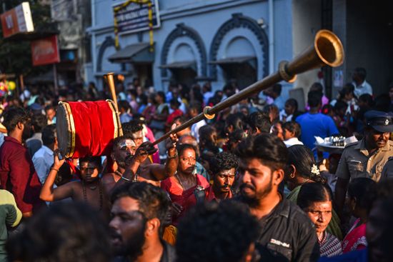 Hindu Devotee Plays Traditional Instrument He Editorial Stock Photo ...