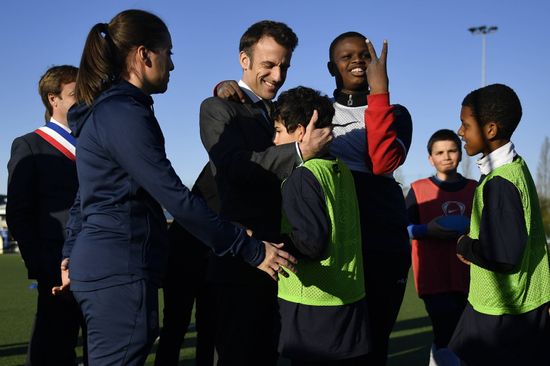 French President Emmanuel Macron C Hugs Editorial Stock Photo - Stock ...
