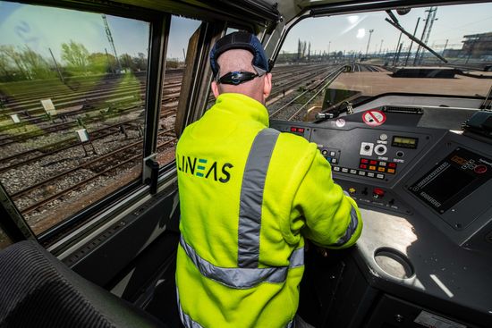Machinist Seen Operating Locomotive During Visit Editorial Stock Photo ...