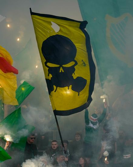 Green Brigade Celtic Fans Pyro Banner Editorial Stock Photo - Stock ...