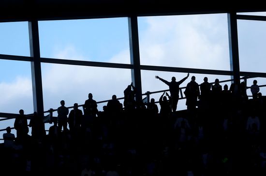 Tottenham Hotspur Fans Silhouetted They Cheer Editorial Stock Photo ...