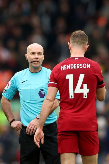 Referee Paul Tierney Speaks Jordan Henderson Editorial Stock Photo ...