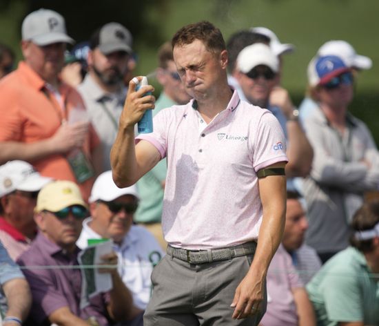Justin Thomas Sprays Sunscreen On Himself Editorial Stock Photo - Stock ...