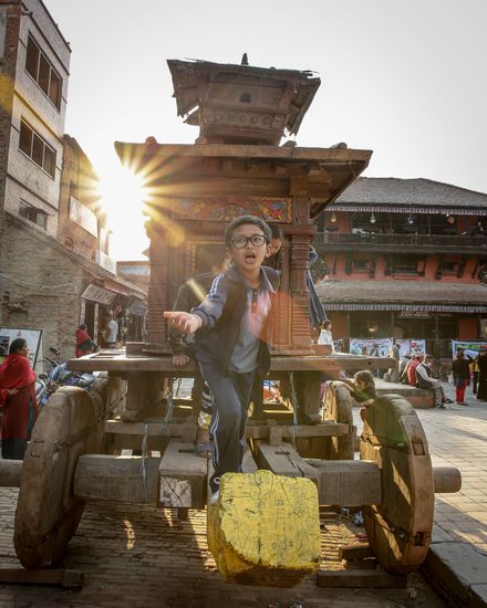 Children Play Pagoda Style Chariot Which Editorial Stock Photo - Stock ...