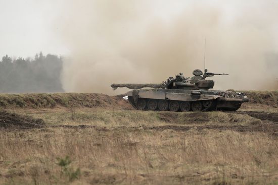 Polish Pt91 Twardy Tank Seen Fire Editorial Stock Photo - Stock Image ...