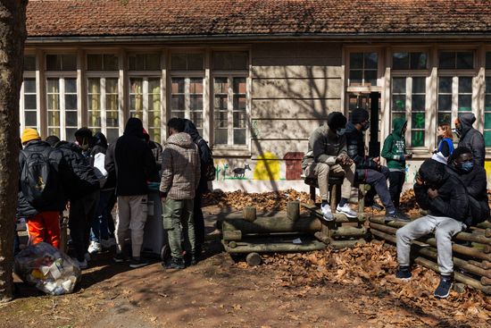 Group Homeless Young Migrants Seen Gathering Editorial Stock Photo ...