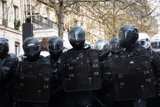 Police Officers Repression Violent Action Motorised Editorial Stock ...