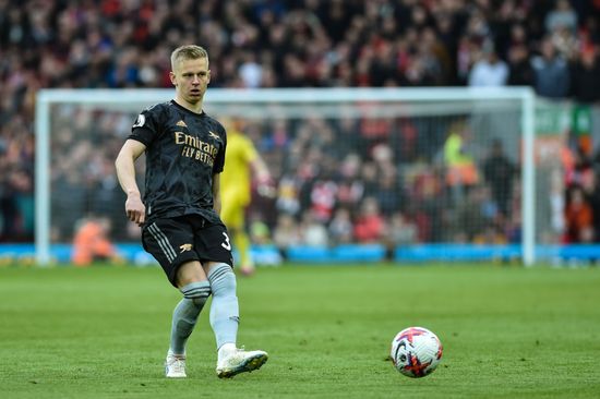 Oleksandr Zinchenko Arsenal Passes Ball Anfield Editorial Stock Photo ...