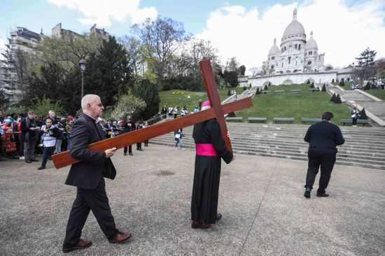 Archbishop Paris Laurent Ulrich Carries Cross Editorial Stock Photo ...